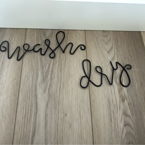 Wall Decor | Black Metal Wall Decor Wash Dry Sign | Poshmark